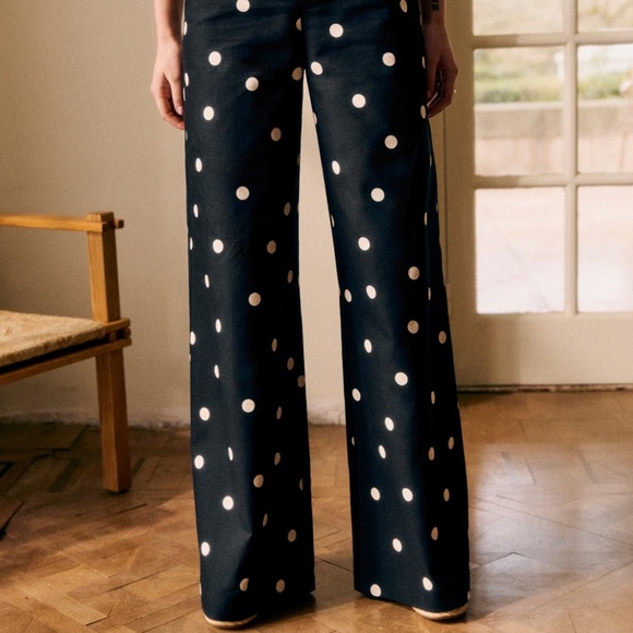 Sezane | Pants & Jumpsuits | Sezane Black And White Polka Dot Pants ...